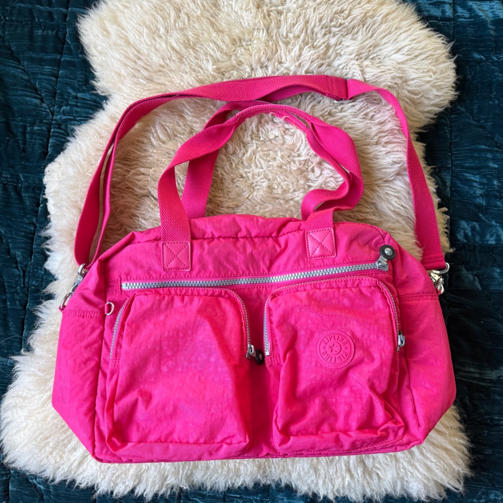 Kipling Fuchsia Hot Pink Weekender Duffle Bag - Gem